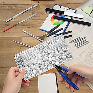 Catcan 17 Pieces Metal Puzzle Tool Set, DIY Metal Model Kit Including Clippers Edge Bending Tools Tab Twisting Tool Cylinder Cone Shape Bend Assist Tool 4 Metal Tweezers (17) (17)