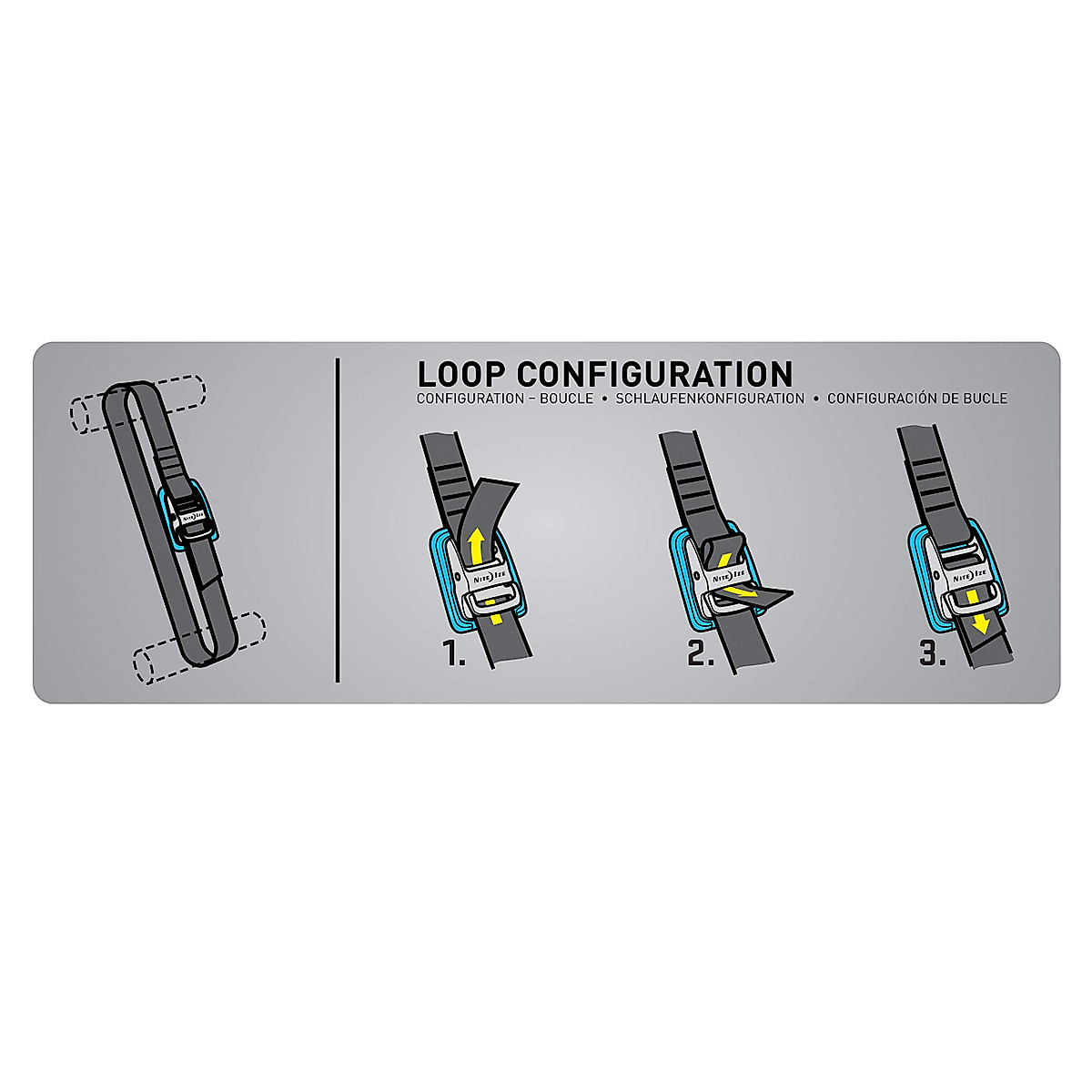 Nite Ize CamJam Tie Down Strap - Tie Down Ratchet Straps - Straps for Trucks & Cars - Tie Downs for Luggage & Gear - 6 ft Strap, Blue (Pack of 2)