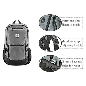 25L Lightweight Packable Backpack Handy Water Resistant Foldable Daypack Bag for Travel Camping Outdoor (Black)
