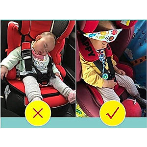 JZK 3 Soft Safety Baby car seat Head Support Strap Toddler Head Holder Belt Fastening Band, Stop Kids Necks Falling or Bobbing Forward When Sleep/nap
