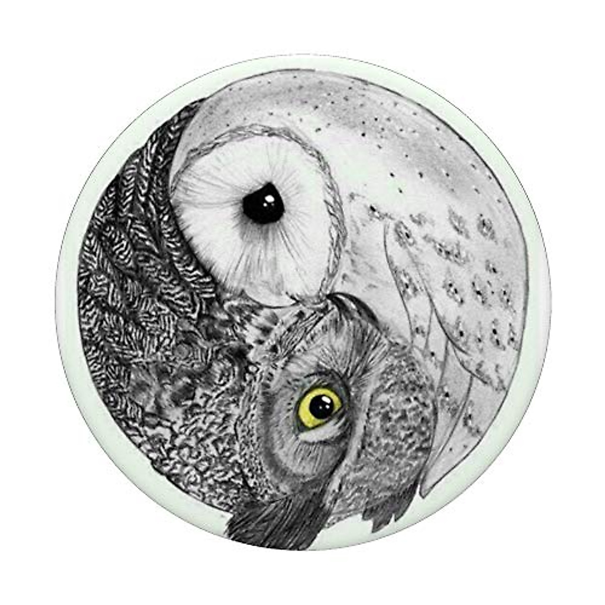 Cute Yin Yang Feathers Birds Owls Light Darkness gift PopSockets PopGrip: Swappable Grip for Phones & Tablets