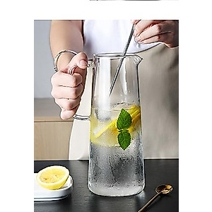 ZYJBM Cold Water Pot Water Storage Kettle Teapot Kettle Heat-Resistant Glass Home Living Room Bottle with 2 Cup