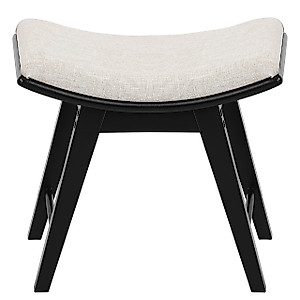 URFORESTIC Vanity Stool, Modern Makeup Dressing Stool with Concave Seat Surface,Capacity 300lb, Easy Assembly (White)