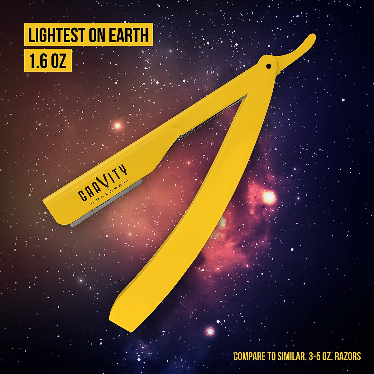 Professional Straight Razor Bundle - Stainless Steel Straight Edge Razor with 20 Gravity Premium Blades ("The OG", Apollo13)