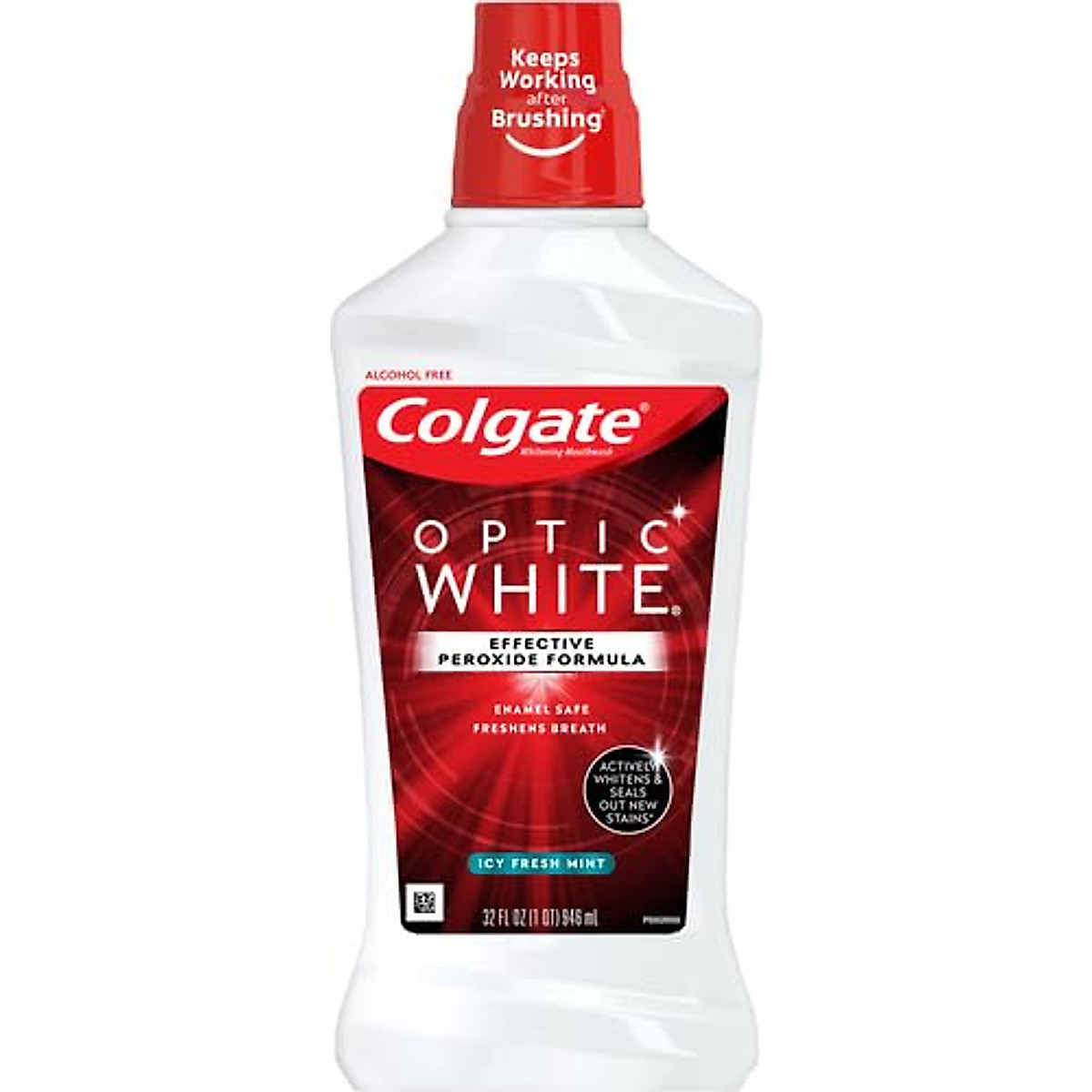 Colgate Optic White Whitening Mouthwash, Fresh Mint - 946mL, 32 fluid ounces