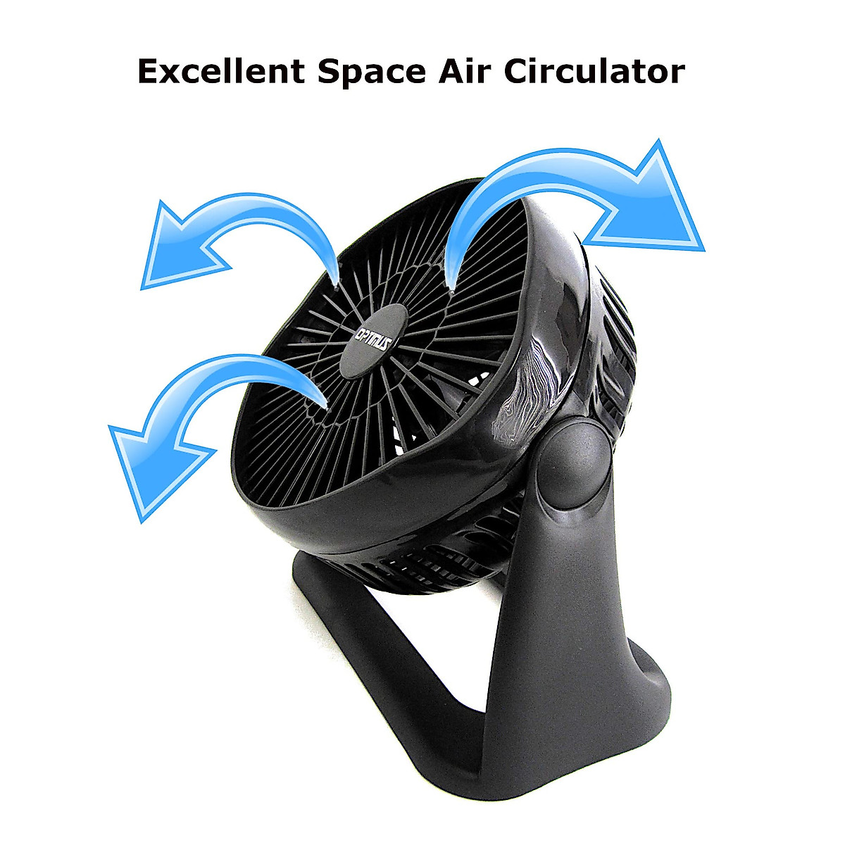 Optimus 8" Turbo High Performance Air Circulator Fan, SMSLL, Black