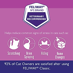 FELIWAY Classic Cat Calming Pheromone, 30 Day Refill - 3 Pack,Purple