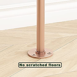 BOSURU Industrial Pipe Clothing Rack Wall Mounted,Clothes Racks with Double Hanging Rods for Closet Storage(Rose Gold)