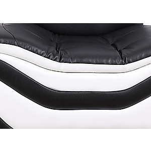 Beverly Fine Furniture 3 Piece Aldo Modern Sofa Set, Black/White