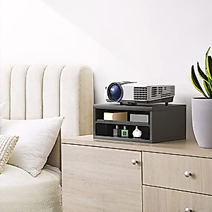 AMERIERGO Printer Stand, Desktop Printer Stand, Printer Stand with Storage, Desktop Stand for Printer with Anti - Skid Pads, Desk Organizer for Office & Home, Black