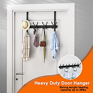 Over the Door Towel Rack, Heavy Duty Towel Racks for Bathroom Door Hanger Over The Door Hooks, Wall Mounted Coat Rack, Door Hanger for Hanging Clothes, Coats, Jackets, Hats, Bags, Robes,Towels