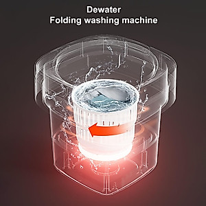 Portable Washing Machine，Foldable Mini Washer，6.5L，3 Modes Deep Cleaning，Detachable Drain Basket，Low Noise Mini Washing Machine for Underwear，Baby Clothes，Socks，Briefs Washing，Mini