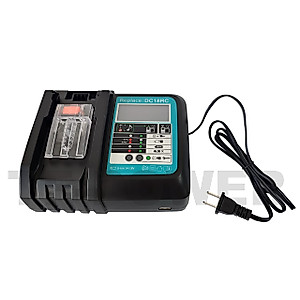 2X BL1850B 18V 5,0Ah Replacement for Makita Battery with DC18RC Charger, Compatible with Makita BL1860B BL1830B, for Makita DLM431Z DUC353Z DUB362Z DHP485 DDF485Z DHP482Z DDF484Z