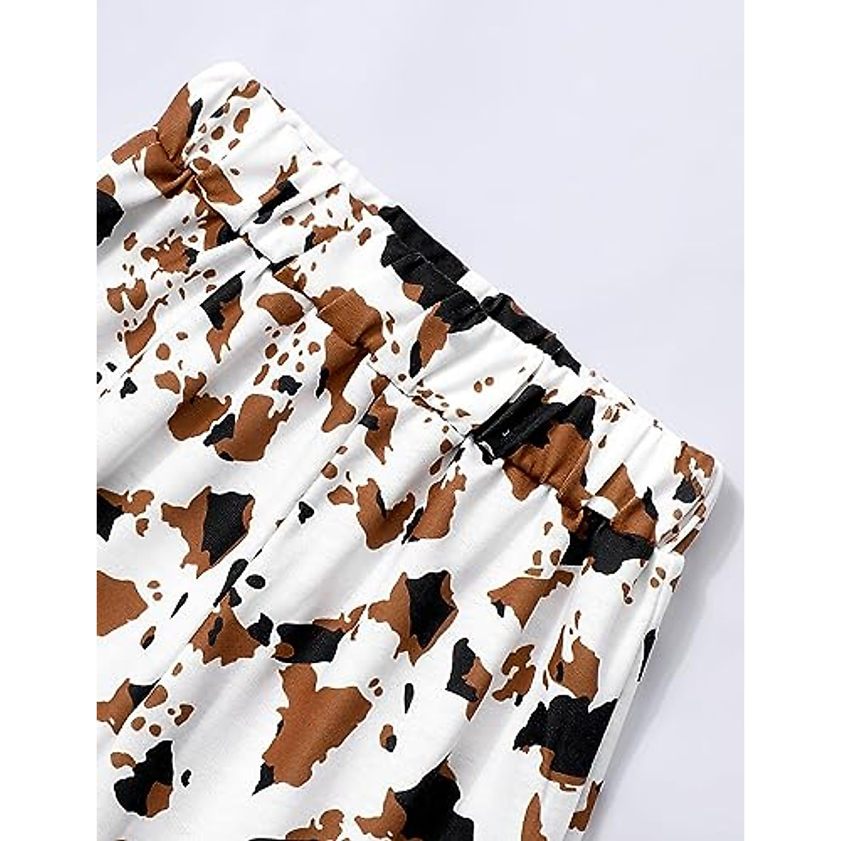 AGAPENG Baby Girl Cow Print Hoodie Sweatsuit - Long Sleeve Sweatshirt & Flare Pants - Fall Winter Clothes 12-18 Month Thanksgiving Outfit