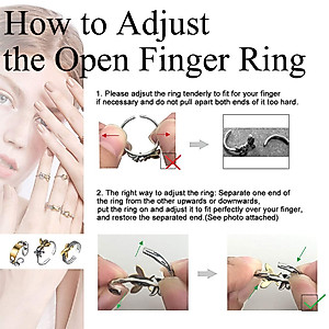 ChicSilver 925 Sterling Silver Rings Minimalist Teardrop Adjustable Rings for Women High Polish Open Ring Eternity Ring