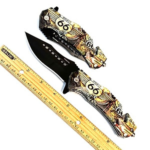 Rout 66 historical freedom tactical pocket folding blade knife GPL160 66