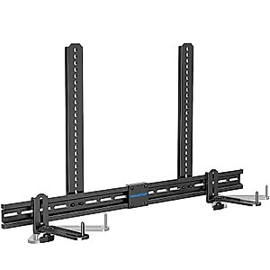 MOUNTUP Universal Soundbar Mount Sound bar Bracket for Mounting Above or Under TV,Low Profile Adjustable Shelf with 6.5" Fits Most Soundbar with Holes/Without Holes up to 15LBS for Saving Space MU9121