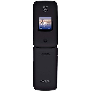AT&T Prepaid - Alcatel SMARTFLIP, 4GB Memory, 2.8 Dual Display, Bluetooth, WiFi, Big Buttons - Black (Renewed)