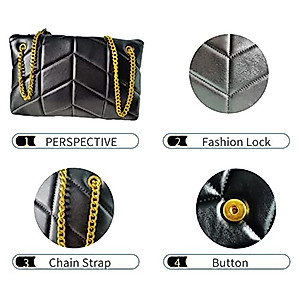 DIPACE Women Small Quilted Crossbody Bags luxury Designer Evening Bag Clutch Purses and Handbags with Prom Wallets (Black Lattices)