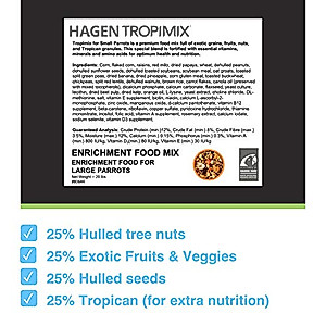Hagen Tropimix Enrichment Food for Small Parrots, 20 lb. (9.07 kg) - HARI Small Parrot Food with Seeds, Fruit, Nuts, Vegetables, Grains, and Legumes