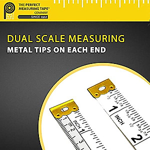 Perfect Measuring Tape All-Purpose 60 Inch Double Sided Fractional Inches and Millimeter/Centimeter Tape Measure TR-16-frac (60 inch White)