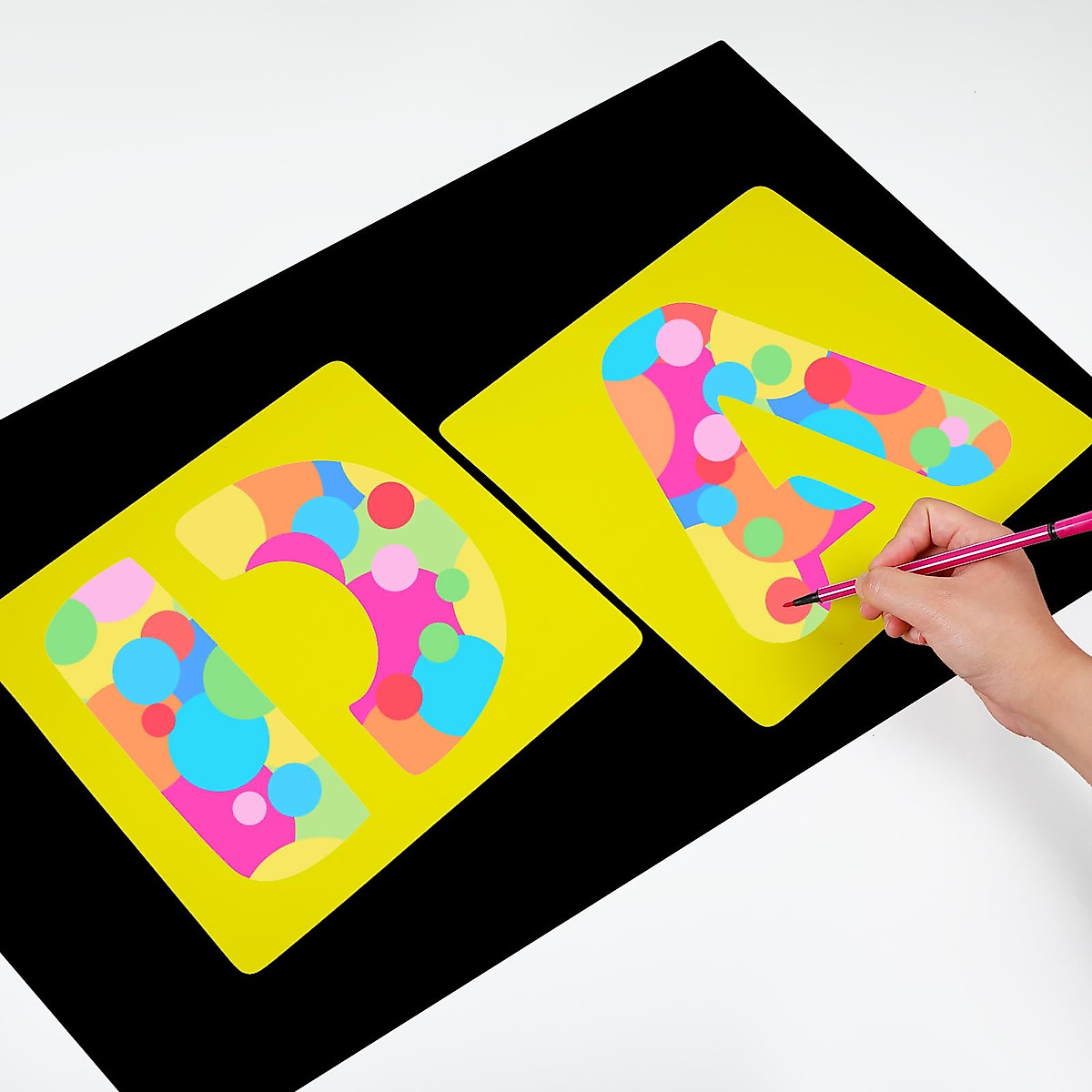 TecUnite 26 Pieces Alphabet Stencils Set Plastic Letter Stencils for Painting Learning, DIY Craft Decoration (10 x 10 Inches)