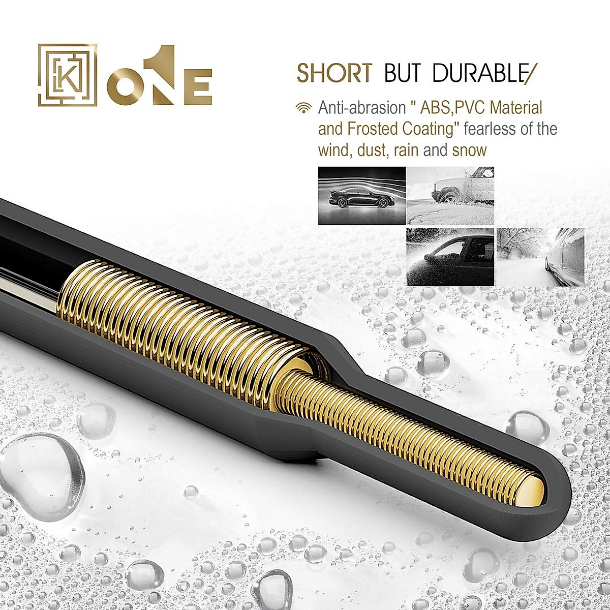 KEYO1E Stubby Car Antenna Replacement Compatible with Ford F250 Pickup Truck 2009-2024 | 4.8 Inches Replacement Antenna Accessories | Optimized for Radio FM AM Reception