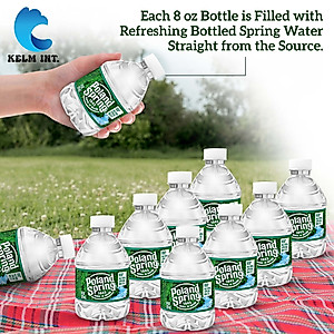 Poland Spring 8 oz Mini Water Bottles - 24 Pack Mini Bottled Spring Water for On-the-Go and Home Office Use - BPA-Free and Recyclable by Kelm Int.