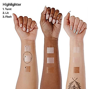 MILK Makeup Mini Highlighter Stick - Hydrating Pigmented Cream, Radiant - Vegan - 0.21 Oz (TURNT - White Gold/Pink Pearl)