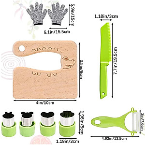 6 Pieces Kids Knife Set Include Wooden Toddler Knive Kids Safe Knifes for Real Cooking Kids Knifes Plastic Serrated Edges Children Knife Potato Slicers Cooking Knives for Kitchen