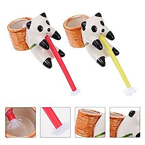 BESTOYARD 2Pcs Potted Decoration Ceramic Planter Animal Plant Bonsai Decor Bonsai Pot Ceramic Flower Animal Succulent Planter Cartoon Bonsai Decorative Planter Soil Student Mini Basin Panda