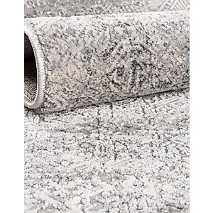 Unique Loom Finsbury Collection Area Rug - Sarah (9' x 12' Rectangle, Gray/ Ivory)