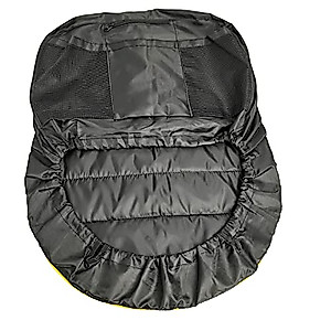 GaeaAuto Riding Lawn Mower Seat Cover 600D Oxford Cloth Weatherproof Deluxe Durable Tractor Seat Cover, Yellow, Medium