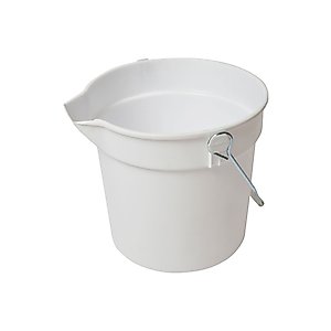 Janico 1210WT Commercial Utility Pail, 10 Quart, Round, Plastic, White, 1 Pc