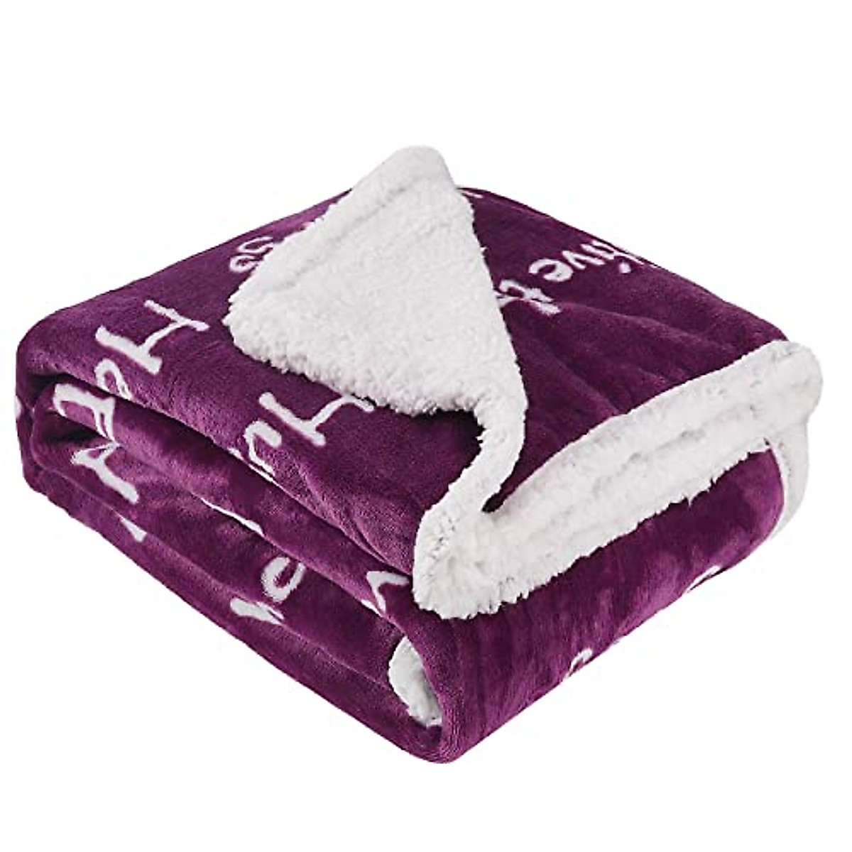 LONGTM Healing Positive Blanket, Gift for People Need Hug Strength Company - Purple 50 x 60 Inch