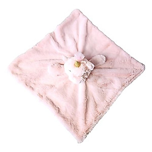 SONA G DESIGNS Unicorn Lovey Lovie Security Blanket with Rattle -Can be Custom Personalized (Pink Unicorn with Embroidered Name)