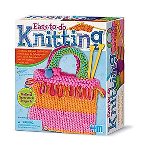 4M Easy-to-do Knitting Art Kit (3593), white pink