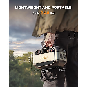 GOFORT Portable Power Station 330W 299Wh Power Supply Solar Generator Backup Battery Pack with 110V Pure Sine Wave AC Outlets USB QC 3.0 DC Port for Home Emergency Outdoor Camping RV Travel