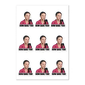 How Dare You - Sticker Sheet - for Your Gas Tank/Gas can/Lawn Mower/Die-Cut Stickers Decals/Truck/Car/Car/Van/Graphic/Snow Blower/Snow Mobile