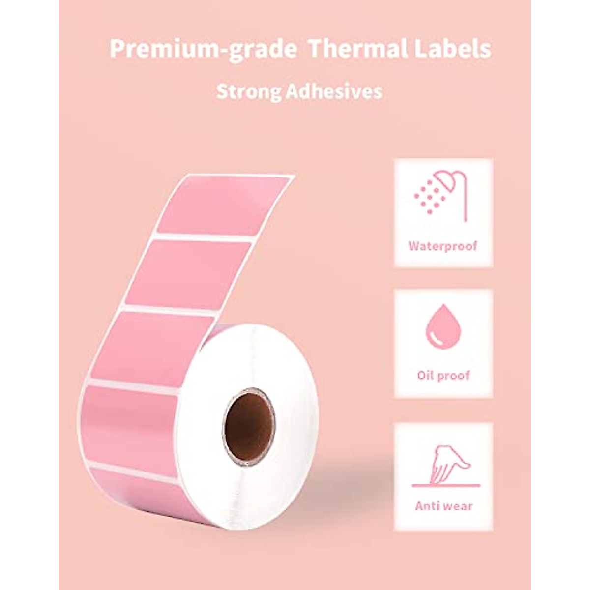 Bluetooth Label Printer with Thermal Label - 2.25" x 1.25", 1000 Sheets/Roll，1 Roll