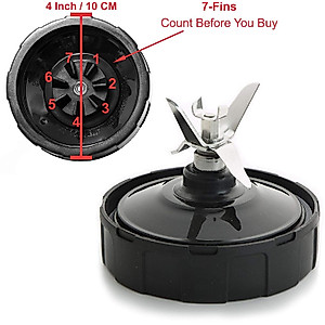 NLSD Ninja Blender Replacement Parts Ninja Bottom Blade 7 Fins for Nutri Ninja Auto iQ BL482 BL642 NN102 BL682 BL2013 Nutri Ninja Blender Auto iQ Blade (7 fins)