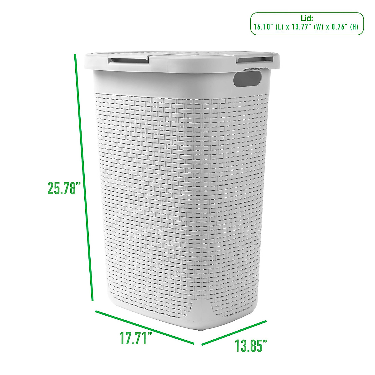 YQDSTE 60L Ultra-Thin Laundry Basket (White), YST-017