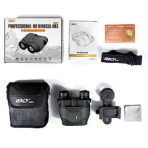 IBQ Binoculars For Adults HD,12x30 Binoculars with Upgraded Phone Adapter, Compact Binocular with Low Light Night Vision,Small Binoculars For Kids,Waterproof Binoculars For Bird Watching,Outdoor Sport