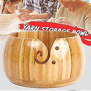 Dumta Dustproof Natural Wooden Wool Yarn Storage Bowl Crochet Knitting Needle Storage Holder Knitting Supplies Organizer