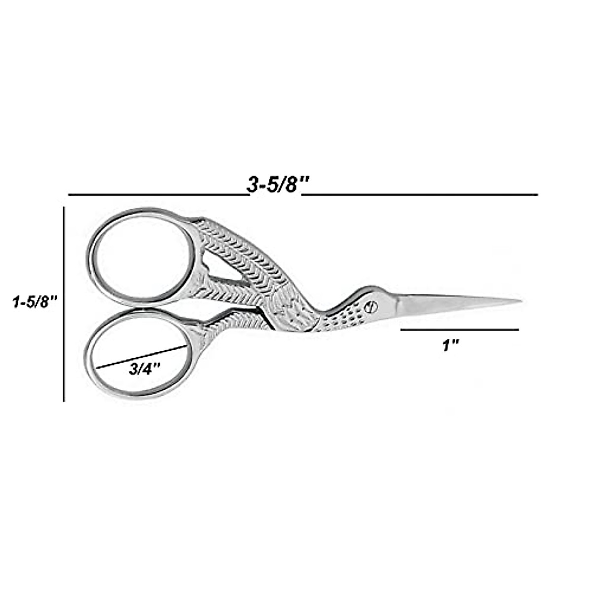 10 Stainless Steel Professional Embroidery Scissors Sharp Stork Scissors for Sewing Crafting Needlework DIY Multipurpose Dressmaker Eyebrow Trim Small 3.6” Shears Crane Scissors