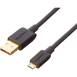 Amazon Basics USB 2.0 Charger Cable - A-Male to Mini-B Cord - 3 Feet (0.9 Meters) & USB 2.0 A-Male to Micro B Charger Cable, 3 feet, Black