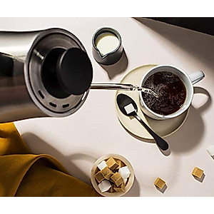 Brim 0.8L Gooseneck Kettle w Wood Handle, Easy Brewing Pour Over Coffee, Tea or Hot Beverages, 6 Variable Temperature Presets, Capacitive Smart Touch Interface, Cordless Power Base, Stainless Steel