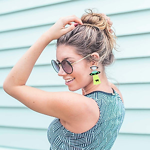 FENICAL UFO Earring Exaggerated Earring Acrylic Earring Drop for Woman Girls Ladies 1Pair