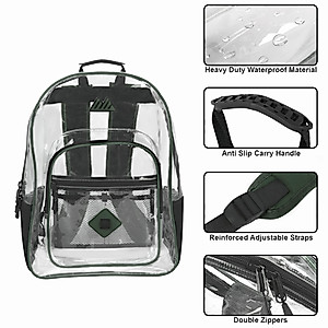Clear Backpack with Water Bottle Holder, Stadium Approved for Men, Women, Kids