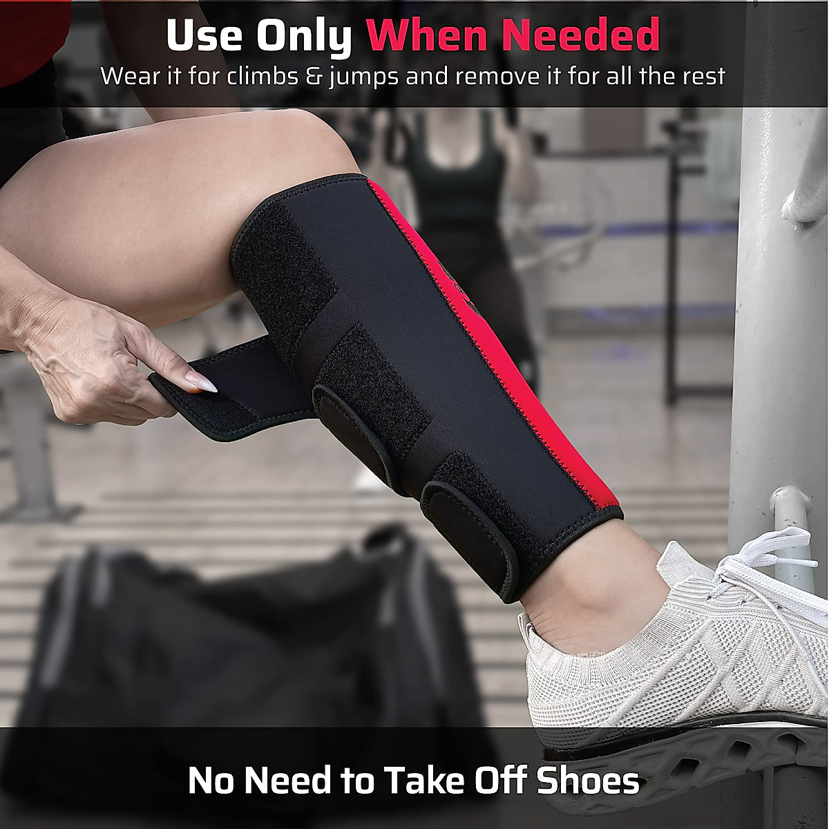 THEFITGUY Rope Climbing Shin Guards, 7mm Extra Padded Adjustable Sleeves for Rope Climbing, Box Jumps, Minimizing Rope Burns & Box Hits, EasyWear, No Need To Take Off Shoes, Wear On Skin, Pants (Pair)